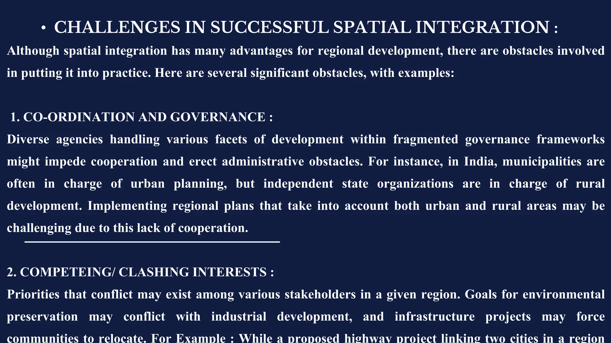 SPATIAL INTEGRATION IN REGIONAL DEVELOPMENT pptx | PPTX