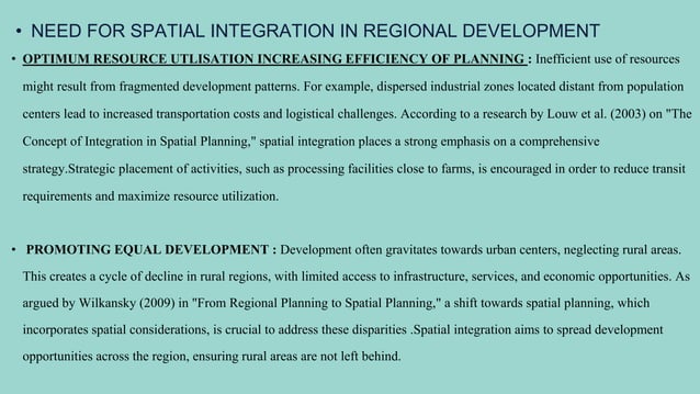 SPATIAL INTEGRATION IN REGIONAL DEVELOPMENT pptx | PPTX