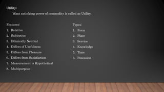 Utility, Related Concepts and Law of DMU. | PPTX | Physics | Science