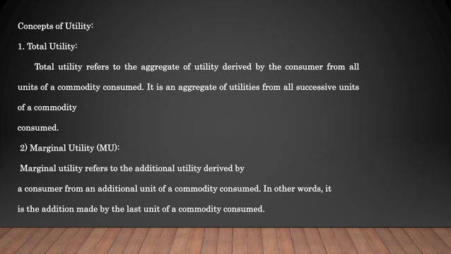 Utility, Related Concepts and Law of DMU. | PPT