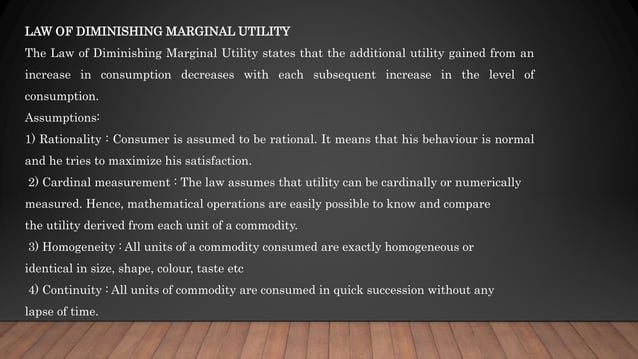Utility, Related Concepts and Law of DMU. | PPTX | Physics | Science