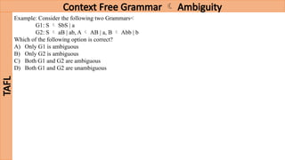 Theory of Automata and CGFG for learning | PPT
