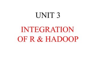 Integration Method of R and Hadoop and Intro | PPTX