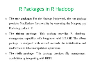 Integration Method of R and Hadoop and Intro | PPTX