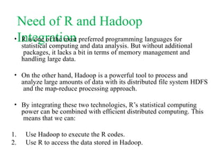 Integration Method of R and Hadoop and Intro | PPTX