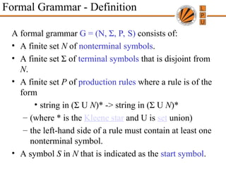 Formal Languages and regular langugaes IN FLAG | PPT