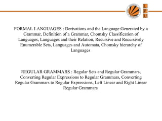 Formal Languages and regular langugaes IN FLAG | PPT