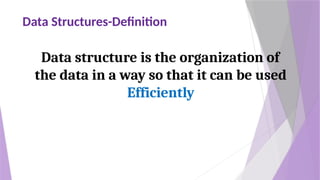 UNIT 3.pptx-Data Structures definition with examples | PPTX | Databases | Computer Software and ...