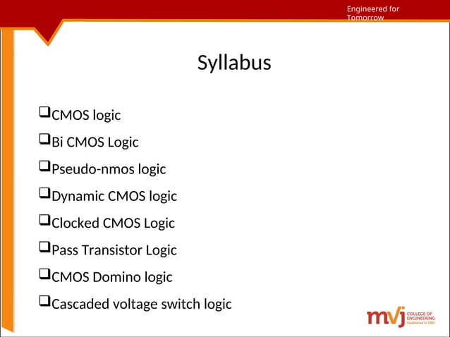 Dynamic CMOS and Domino logic design .ppt | Programming Languages | Computing