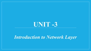 Introduction to network layer and its functions | PPT