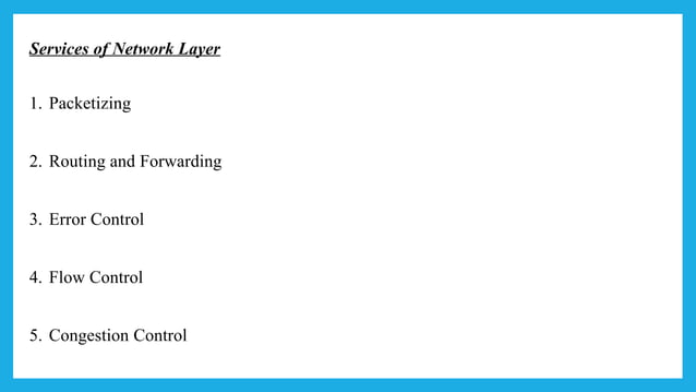Introduction to network layer and its functions | PPT