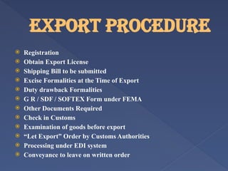 Export Marketing Export Procedure and rules | PPTX | Business | Business and Finance