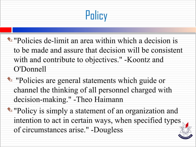 Strategies and Policies, Principles of Policy Formulation | PPTX