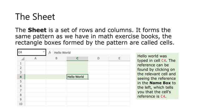 UNIT 3 Excel basics and concept part one | PPT