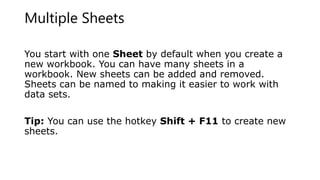 UNIT 3 Excel basics and concept part one | PPT