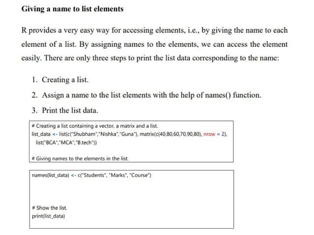 LISTS, CREATING LIST, ACCESSING LIST AND INDEX | PPTX