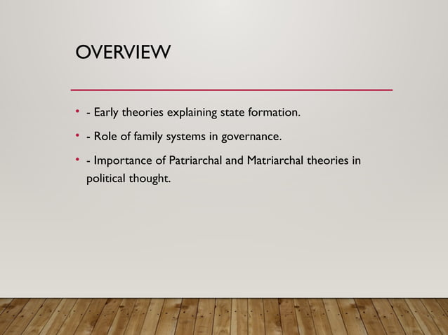 Patriarchal and Matriarchal Theories of State | PPTX