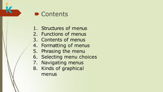 unit -System menus and navigation schemes | PPTX