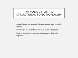 Structural functionalism (Person and Merton) | PPTX