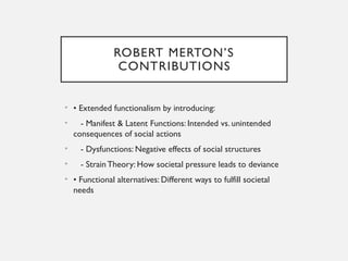 Structural functionalism (Person and Merton) | PPTX