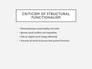 Structural functionalism (Person and Merton) | PPTX