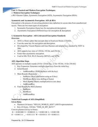 UNIT 3.2 Classical and Modern Encryption Techniques.pdf