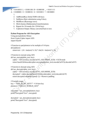 UNIT 3.2 Classical and Modern Encryption Techniques.pdf