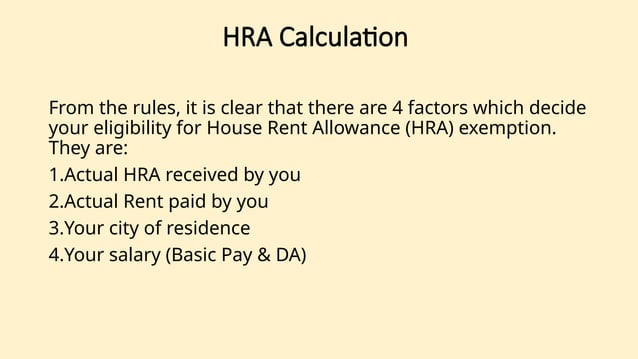CTC , HRA, Take home salary, HRA, gross pay, net pay | PPTX