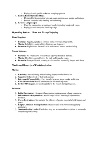 Role of ICD and CFS, Types of Ships, Containerization is the use of ...