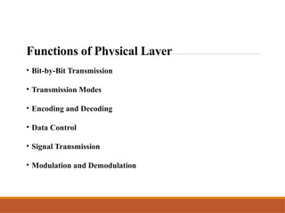 Unit 3: The Physical Layer-Signals, Transmission Modes | PPTX