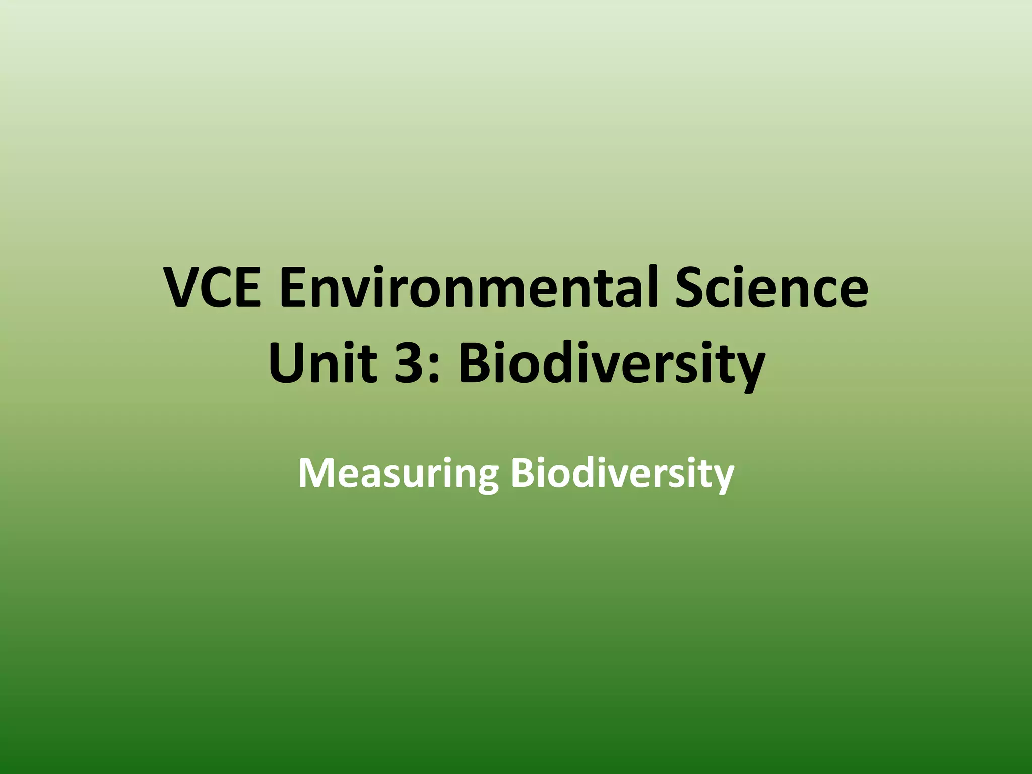 Measuring Biodiversity | PPTX