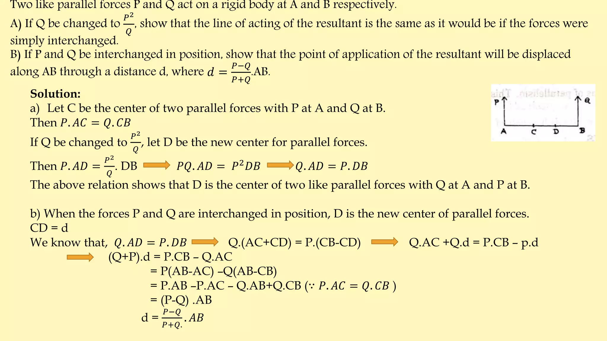 Three coplanar parallel forces | PPTX