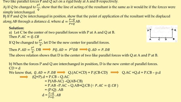 Three coplanar parallel forces | PPT