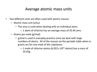 Unit 3 4 average atomic mass | PPTX