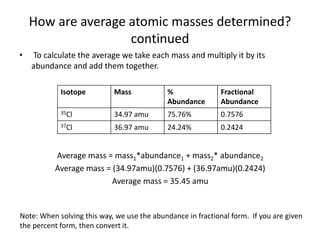 Unit 3 4 average atomic mass | PPTX