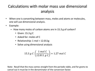 Unit 3 5 mass calculations atoms | PPTX