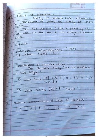 unit3-c Array and structure in c with example | PDF