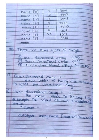 unit3-c Array and structure in c with example | PDF