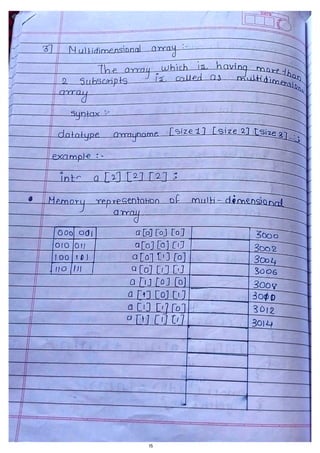 unit3-c Array and structure in c with example | PDF