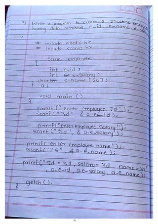 unit3-c Array and structure in c with example | PDF