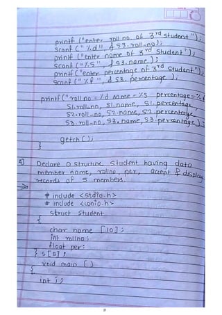 unit3-c Array and structure in c with example | PDF