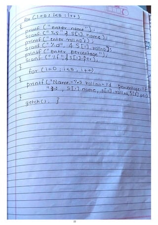 unit3-c Array and structure in c with example | PDF