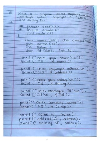 unit3-c Array and structure in c with example | PDF