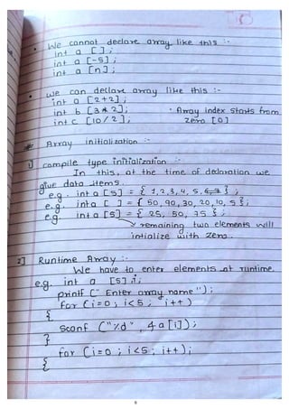 unit3-c Array and structure in c with example | PDF