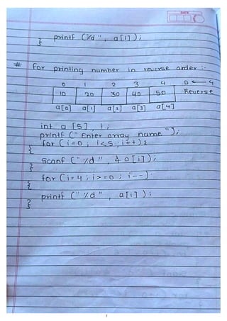 unit3-c Array and structure in c with example | PDF