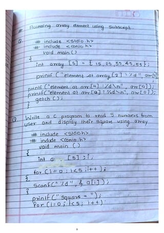 unit3-c Array and structure in c with example | PDF