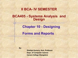 Designing Forms and Reports | PDF