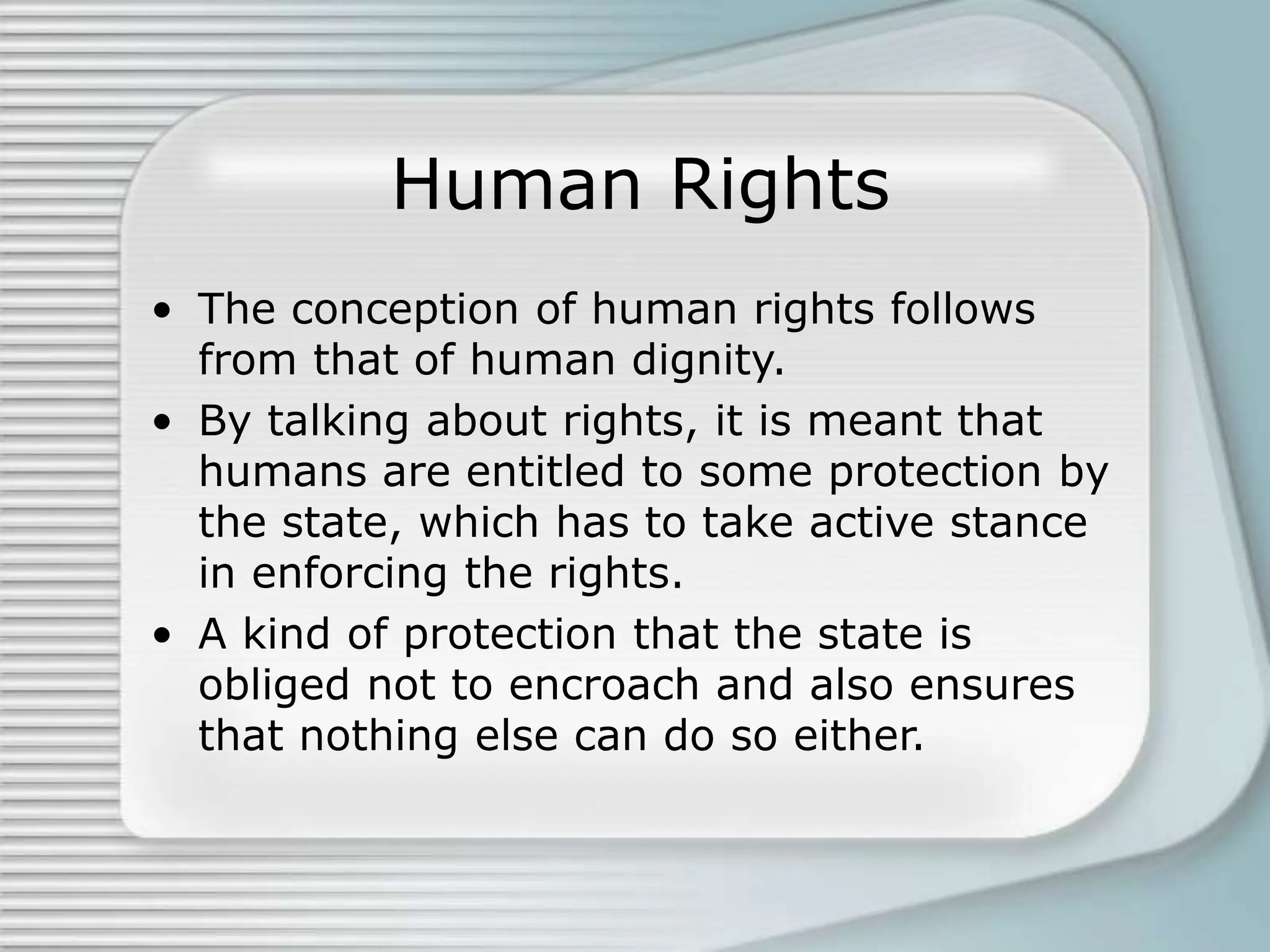Relations between Human Dignity and Human Rights | PPT