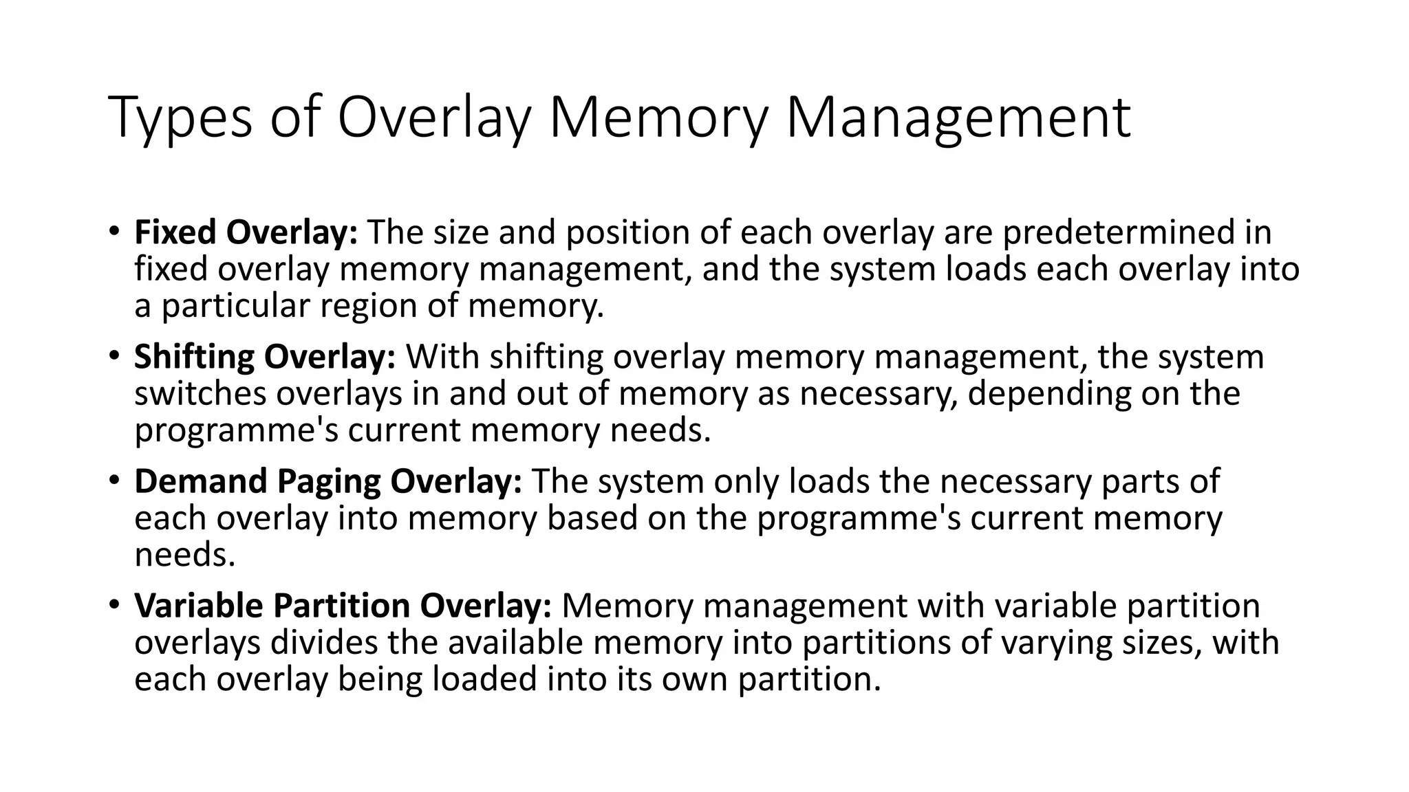 UNIT 3-EXPLAINING THE MEMORY MANAGEMENT LOGICAL AND AND PHYSICAL DATA ...
