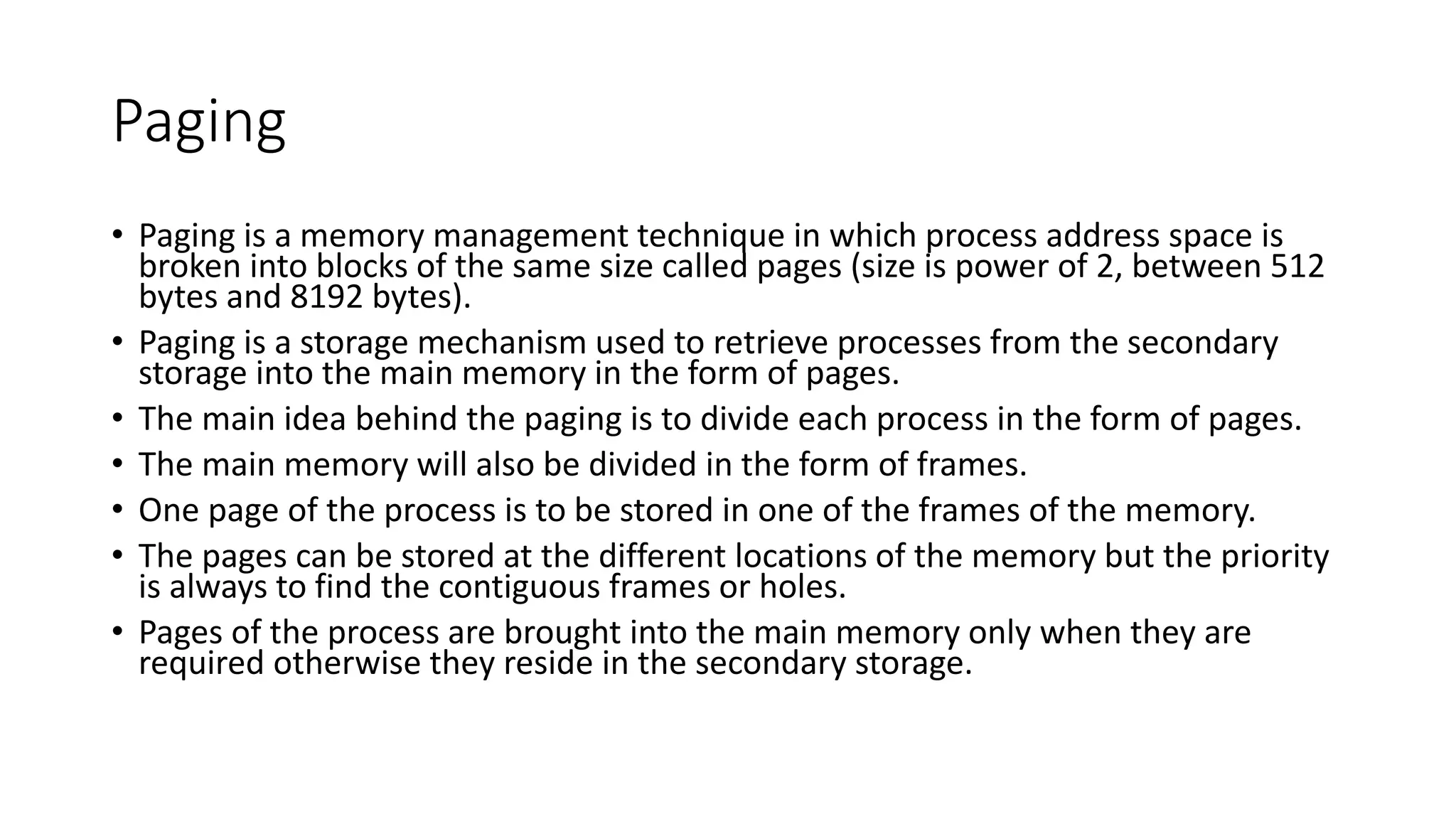 UNIT 3-EXPLAINING THE MEMORY MANAGEMENT LOGICAL AND AND PHYSICAL DATA ...